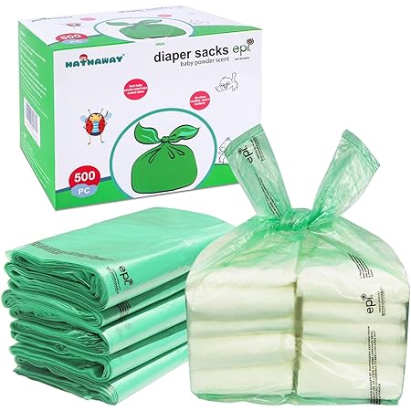 Amazon.com: Baby Disposable Diaper Bags 100% Biodegradable Diaper Sacks ...