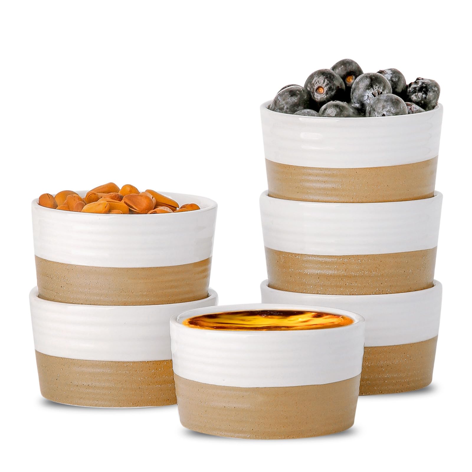 Amazon.com: Hasense Ceramic Ramekins 4 oz, Creme Brulee Ramekins Oven ...