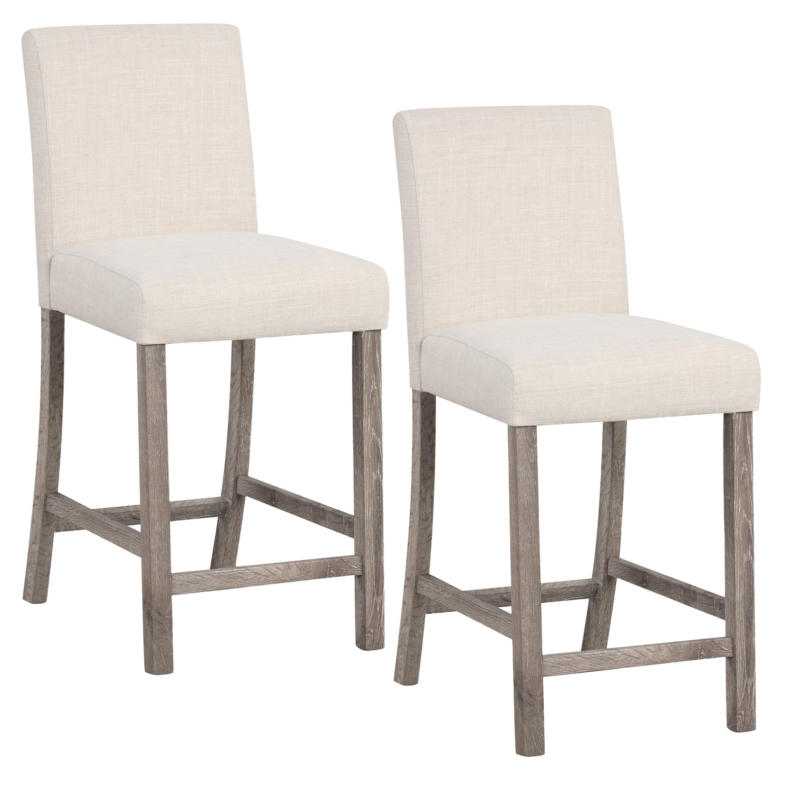 Amazon.com: COSTWAY Upholstered Counter Height Stools Set of 2, Bar ...