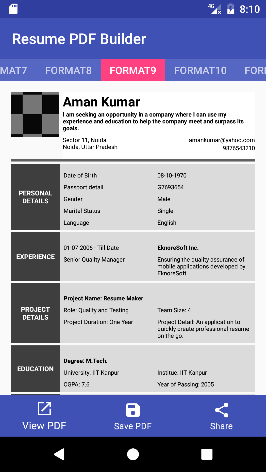 Resume PDF Maker - App on Amazon Appstore