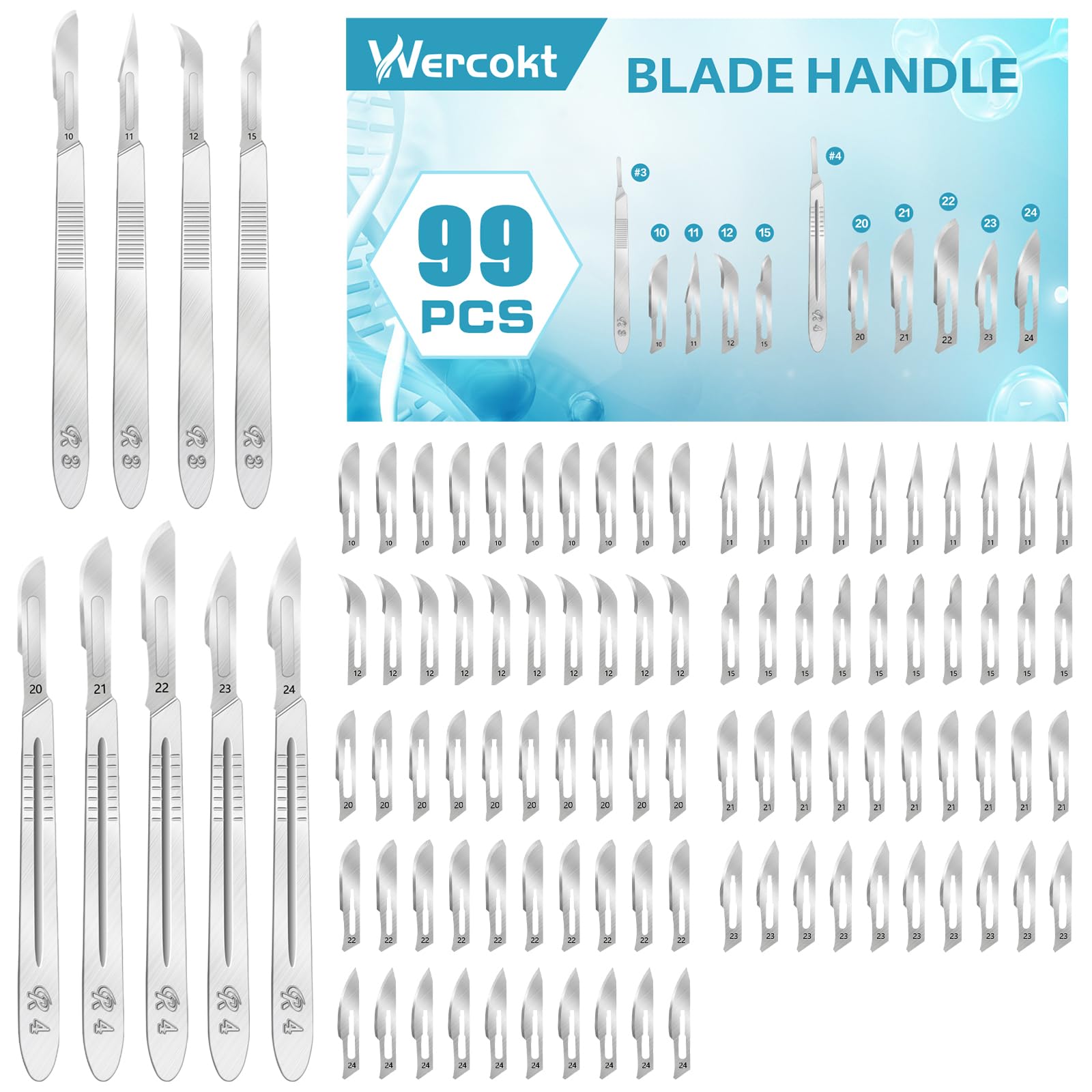 Amazon.com: 99PCS Surgical Blades Kit, #10#11#12#15#20#21#22#23#24 ...