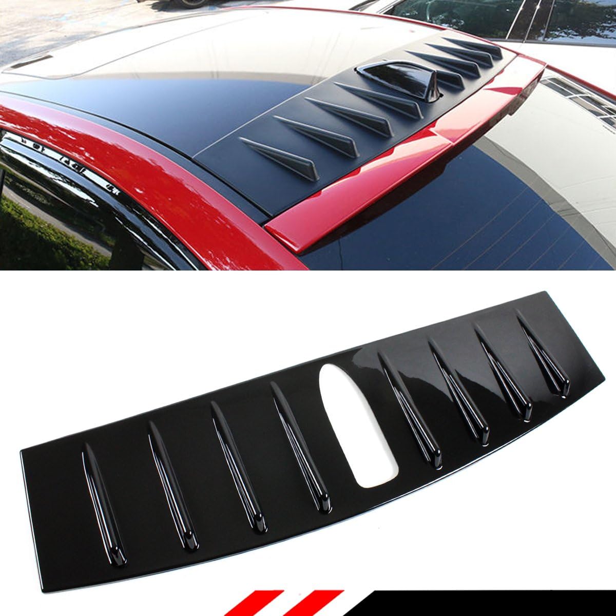 Amazon.com: Glossy Black Shark Fin Rrear Roof Vortex Generator Spoiler ...