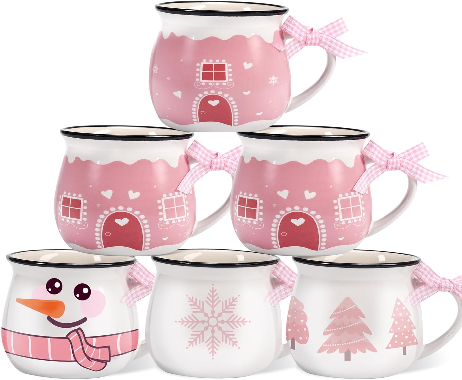 Amazon.com: Sirensky Pink Ceramic Mug Cup Set With Saucer For Coffee ...