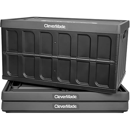 Amazon.com: CleverMade Collapsible Plastic Grocery Shopping Baskets ...