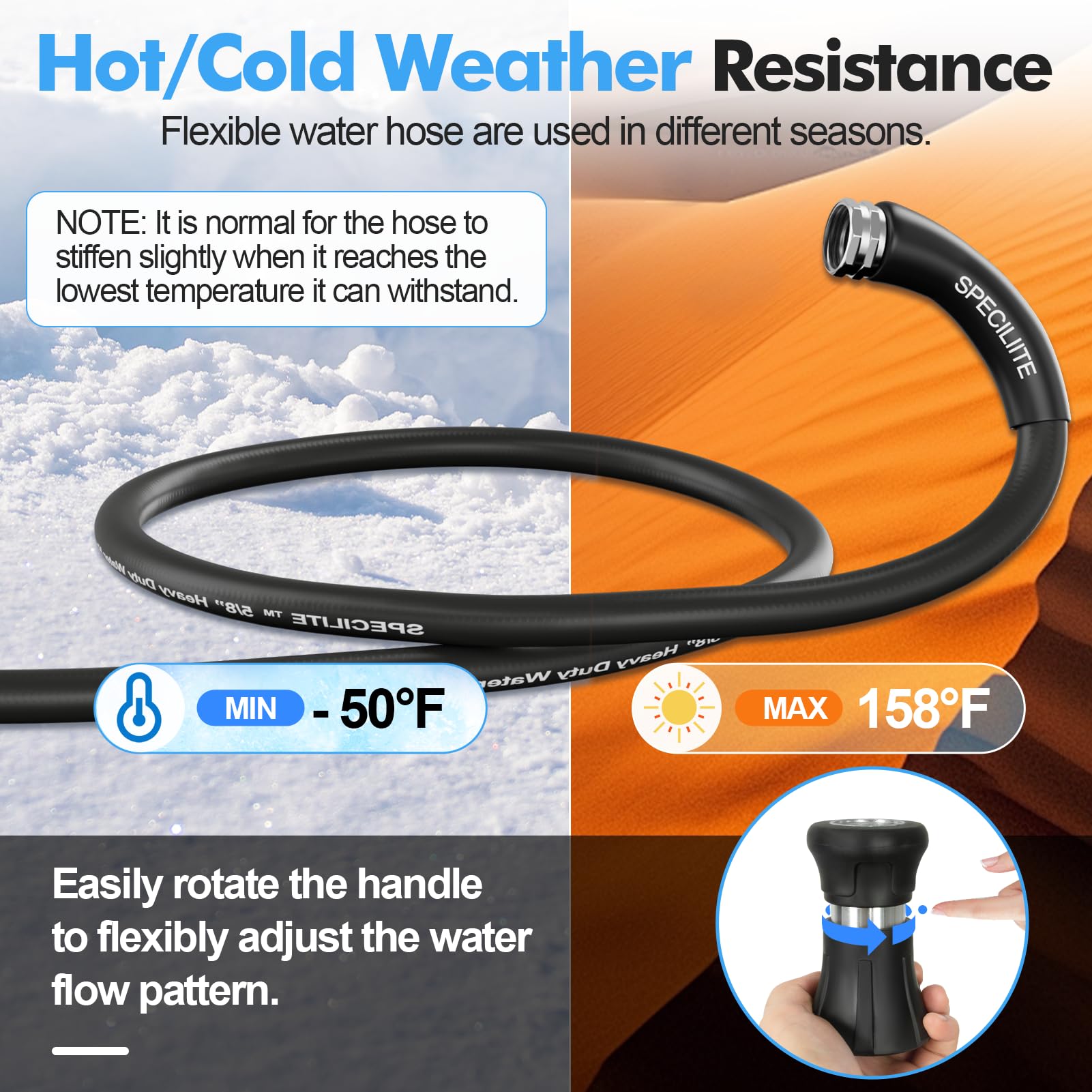 Snapklik.com : SPECILITE 5/8" Hot/Cold Water Hose 25 Ft