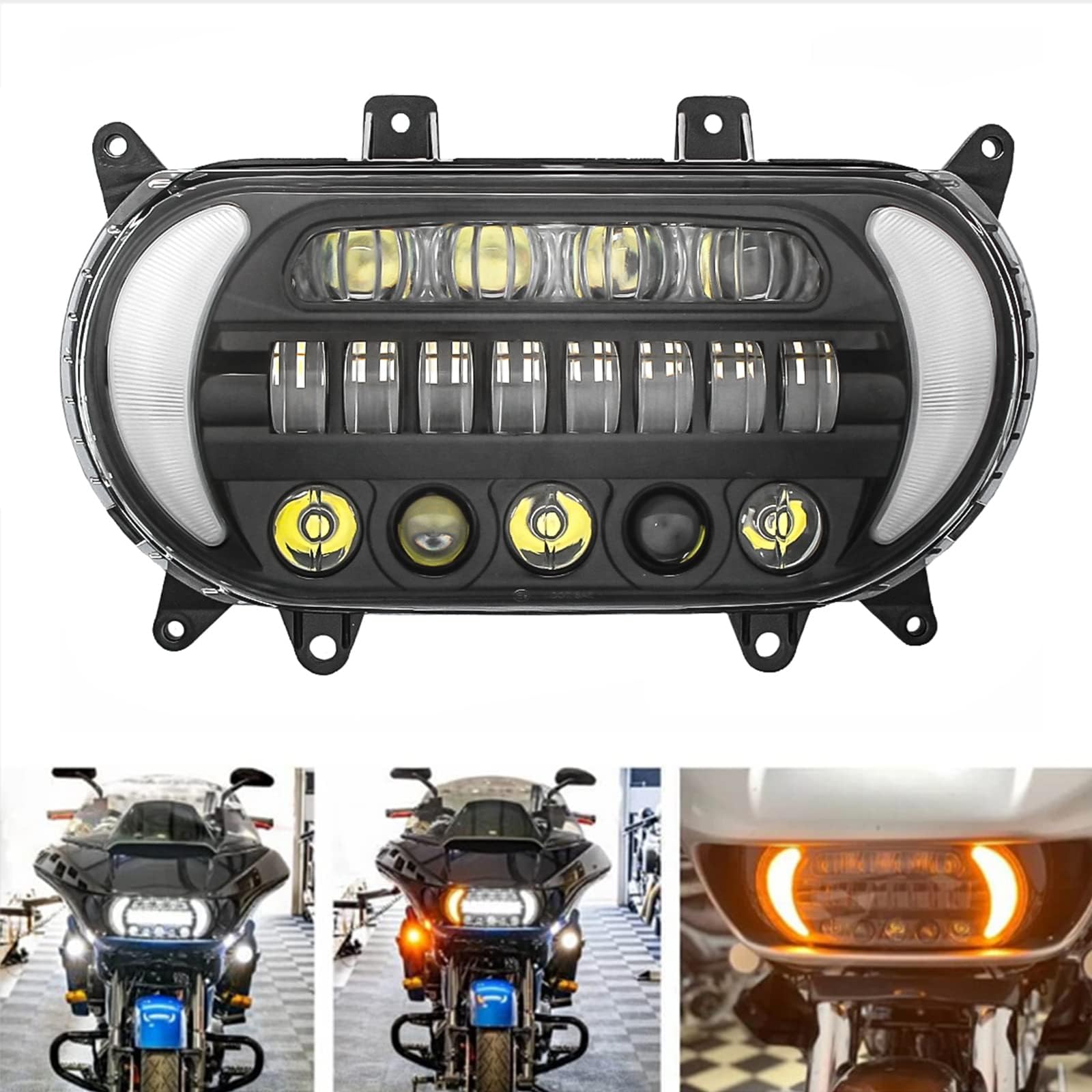Amazon.com: Bravema Road Glide LED Headlight Motorcycle Head Light ...
