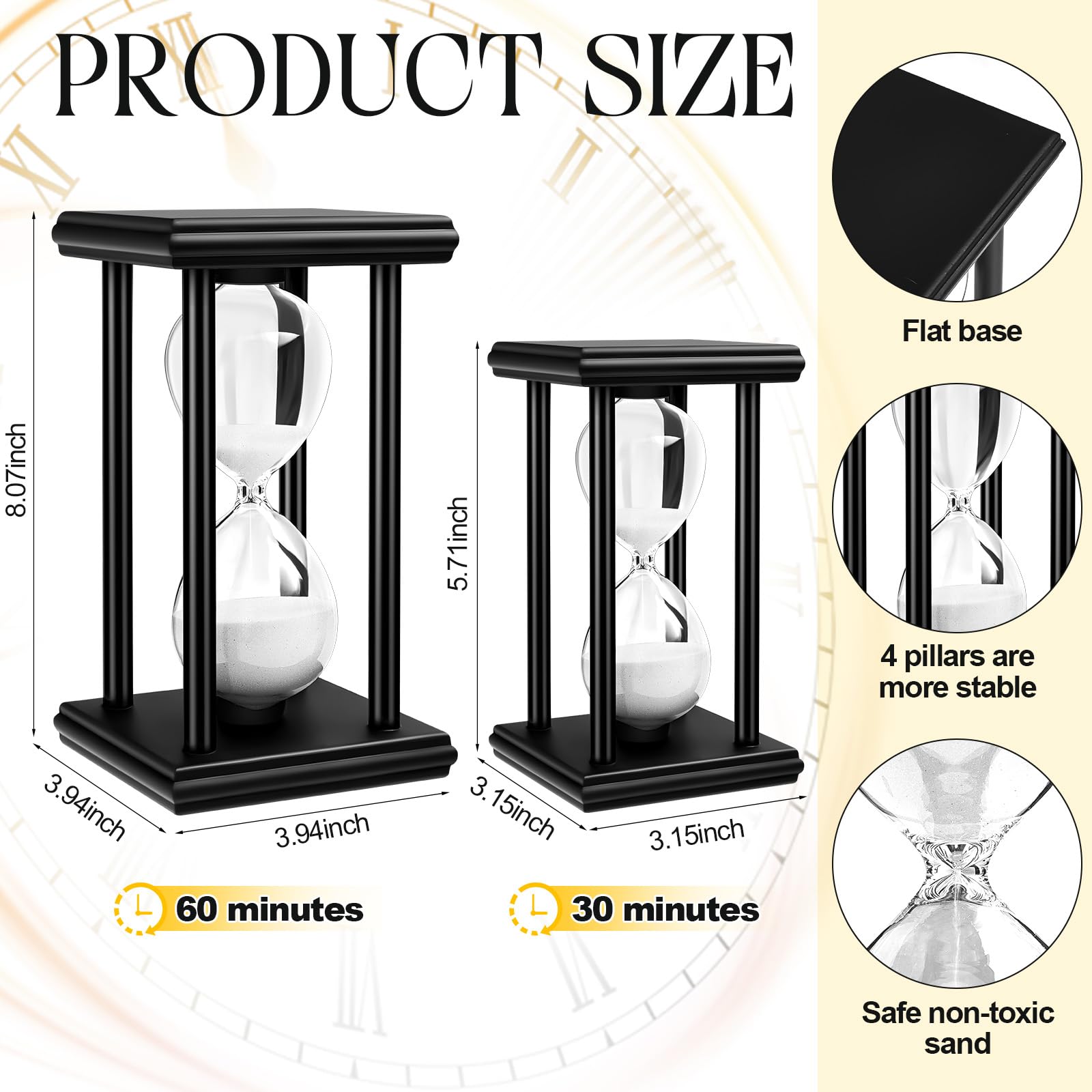 Snapklik.com : Kanayu 2 Pieces 60 Minutes Hourglass Sand Timers 30 ...