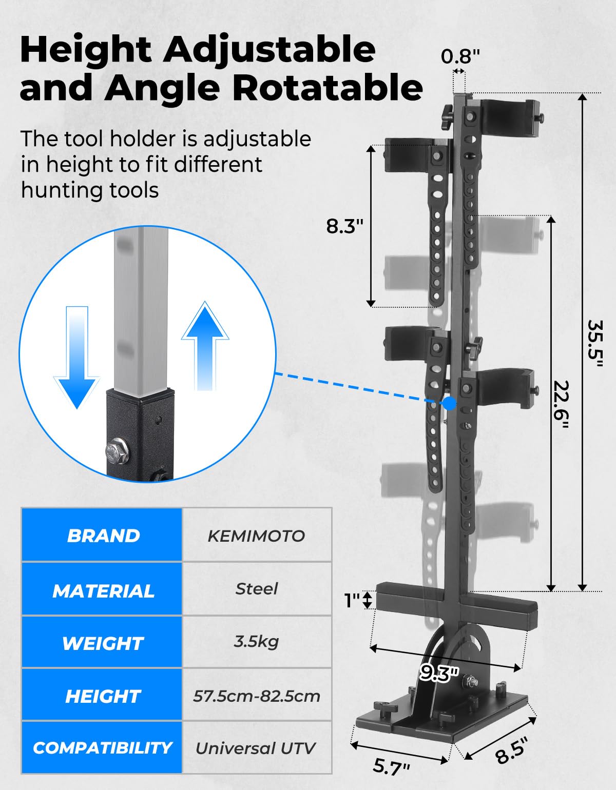 Snapklik.com : KEMIMOTO UTV Tool Holder Rack, Hunting Tool Holder Rack ...