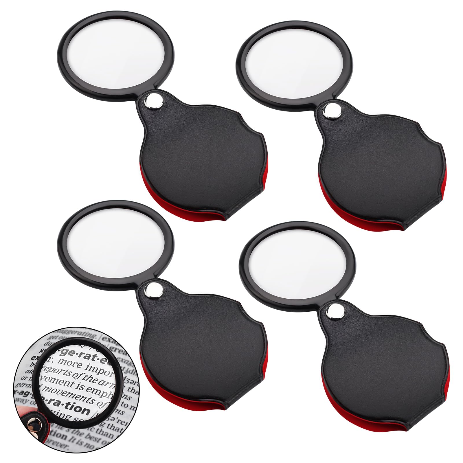 Amazon.com: 4Pcs Pocket Magnifying Glass 10X Small Magnifying Glass for ...