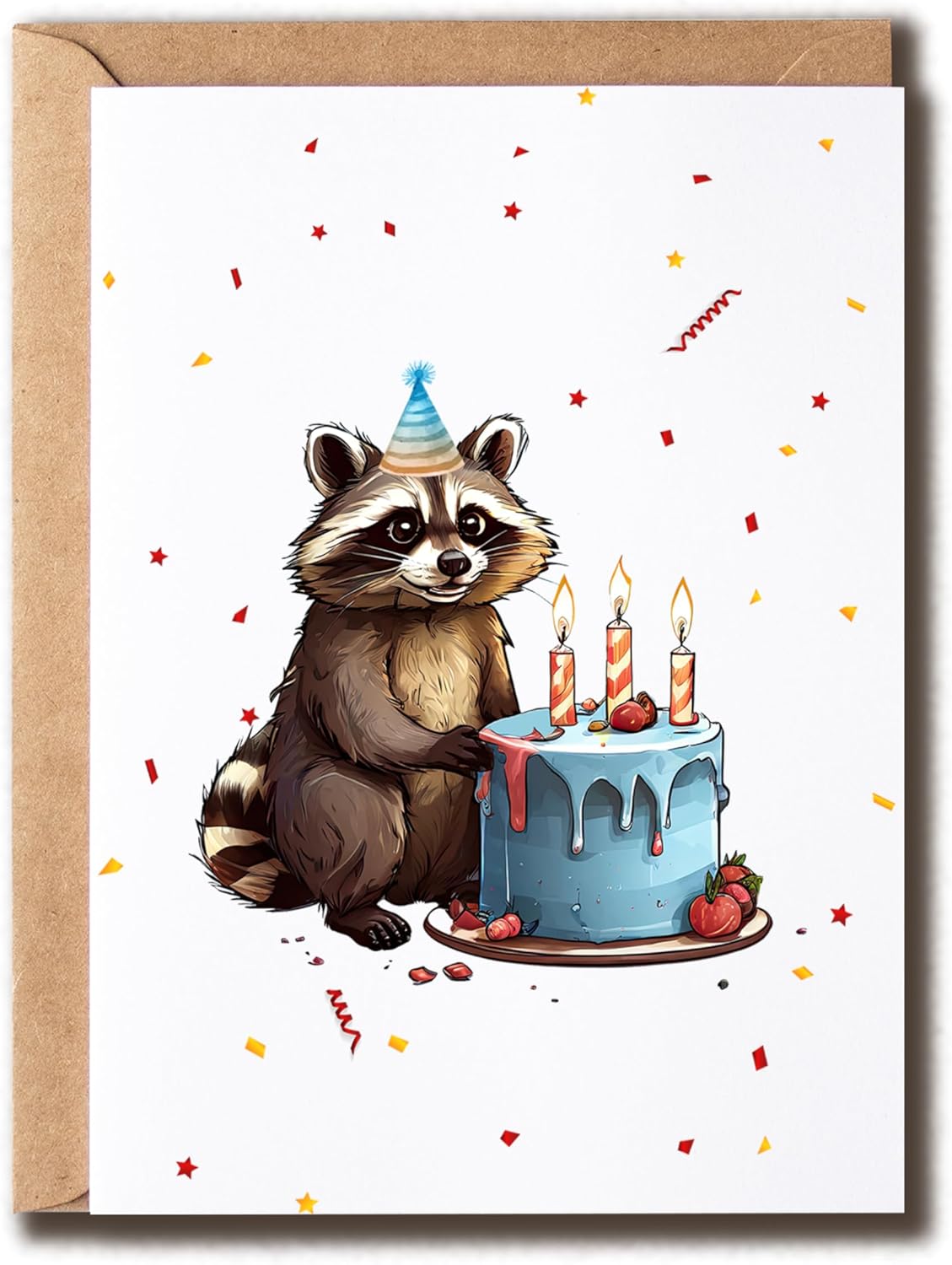 Amazon.com : GoGiDesigns Cute Raccoon Birthday Card - Raccoon And Bday ...