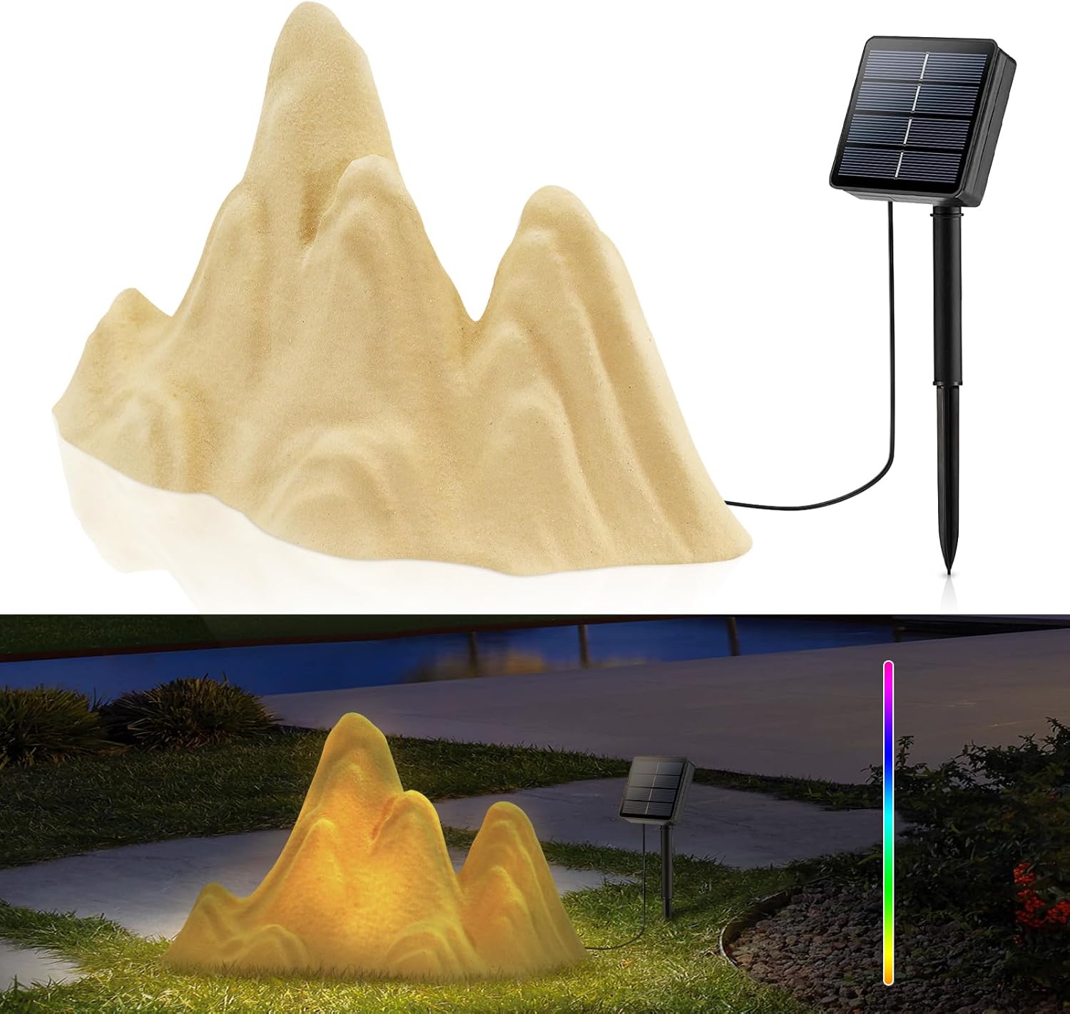 Amazon.com : Solar LED Stone Lamp (Yellow-2) : Tools & Home Improvement
