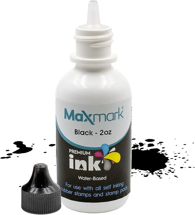 Amazon.com : MaxMark Premium Refill Ink for self Inking Stamps and ...
