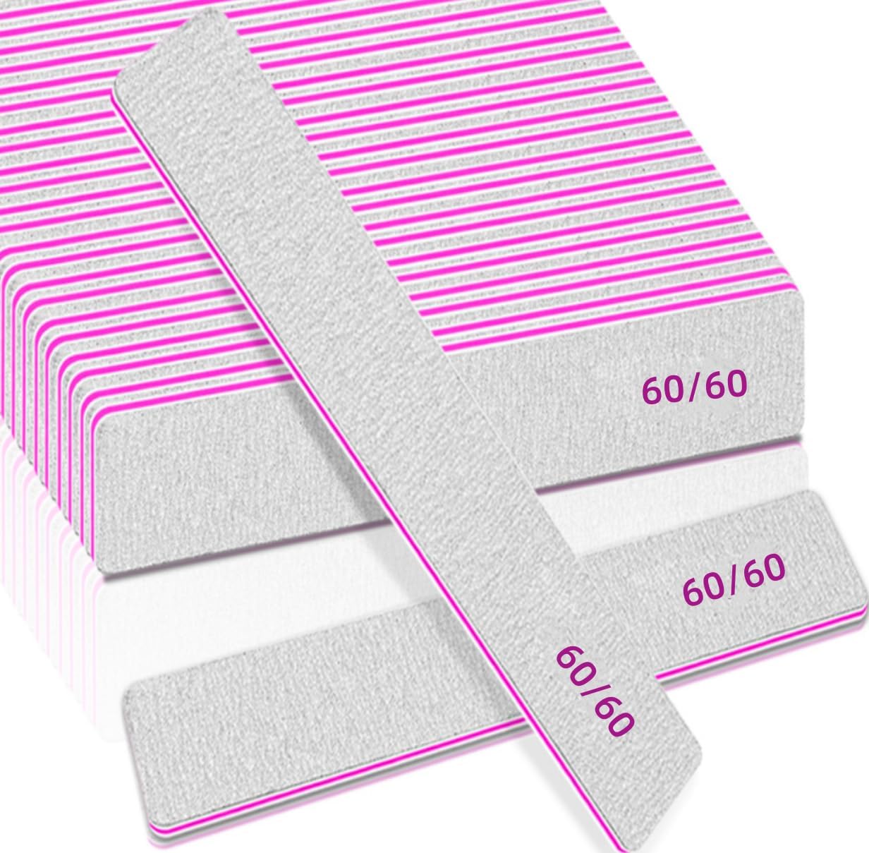 Amazon.com : 12pcs Nail Files 60 Grit, BLESWIN 60/60 Grit Nail Files ...