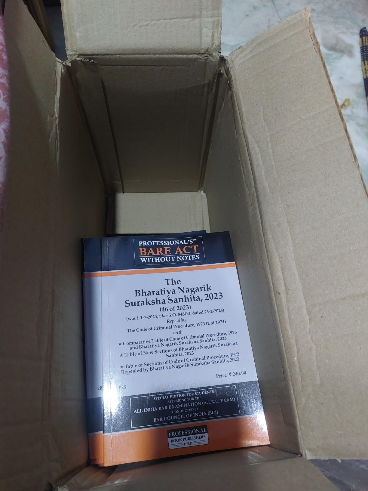 Buy PROFESSIONAL'S AIBE Exam 25 Bare Acts Set without Notes as per New ...