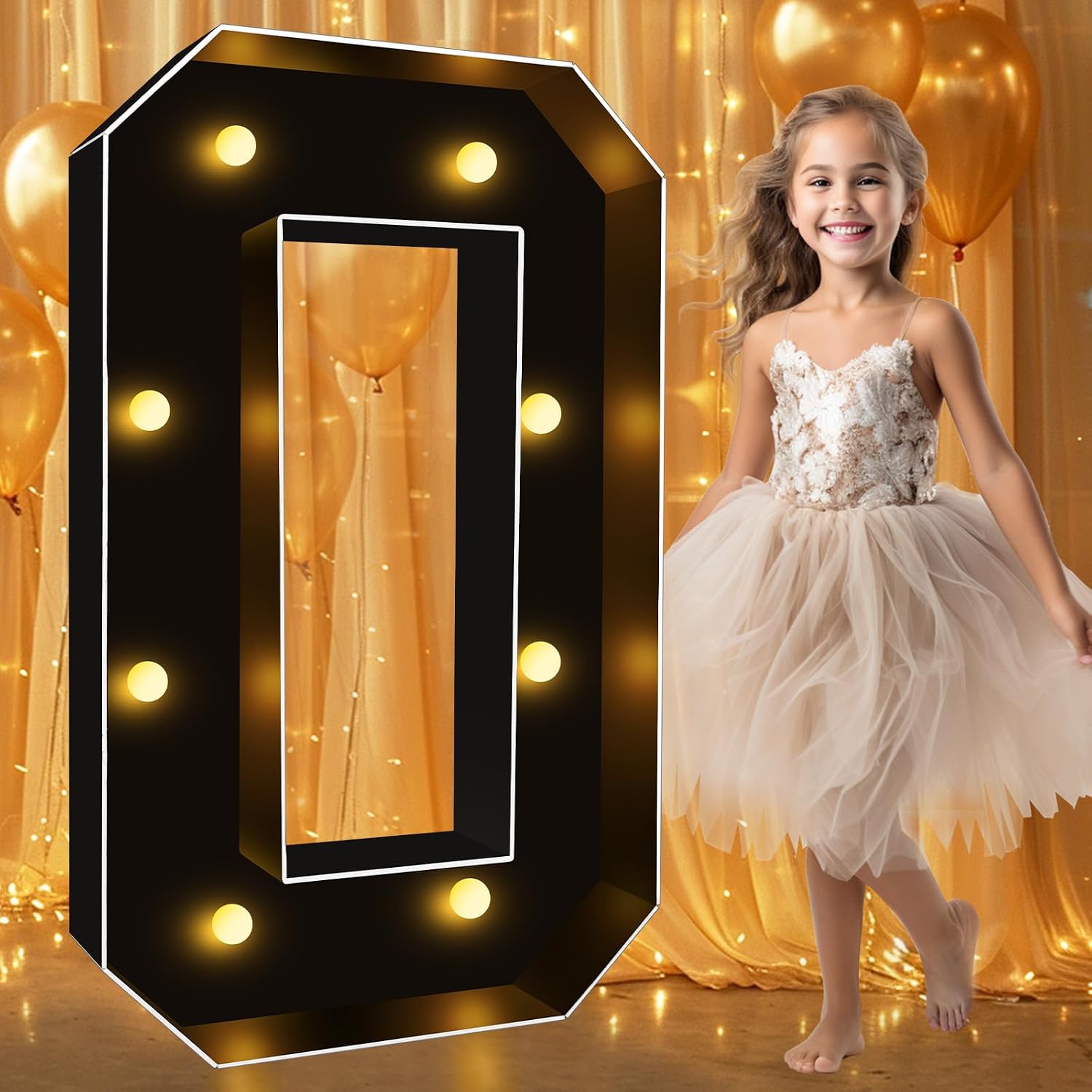 Amazon.com: Pooqla 3FT Black Light Up Numbers, Large Lighted Marquee ...