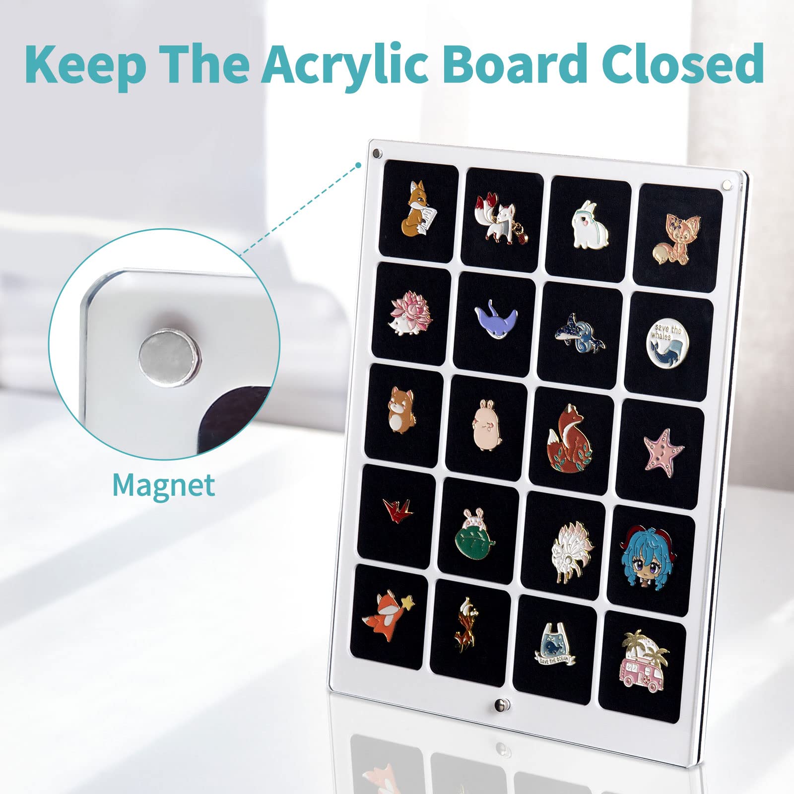 Snapklik.com : HIIMIEI Clear Acrylic Pin Collection Display Organizer ...