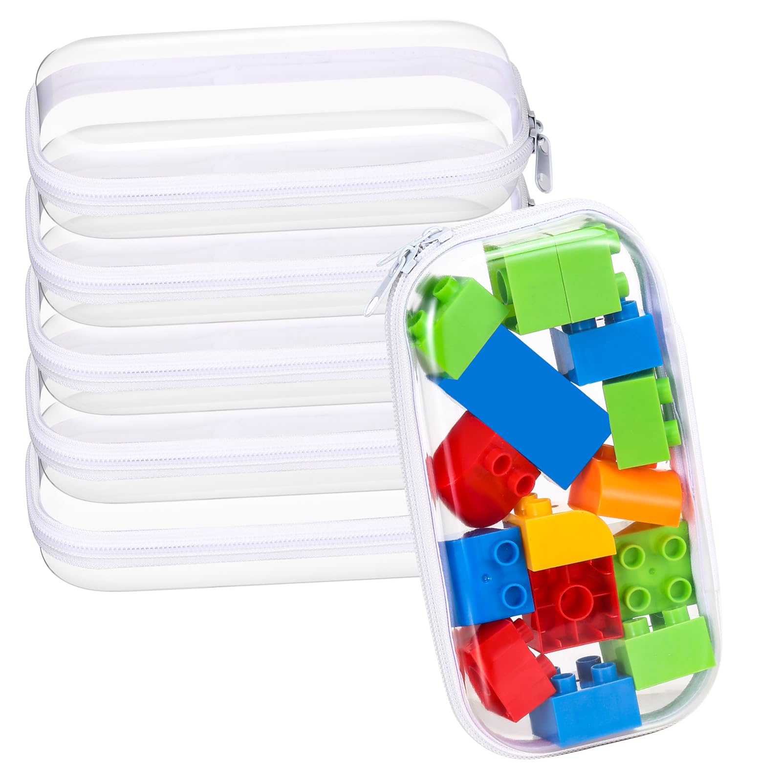 Amazon.com: 6 Pcs White Clear Hard Zipper Case, Hard Plastic Zipper ...