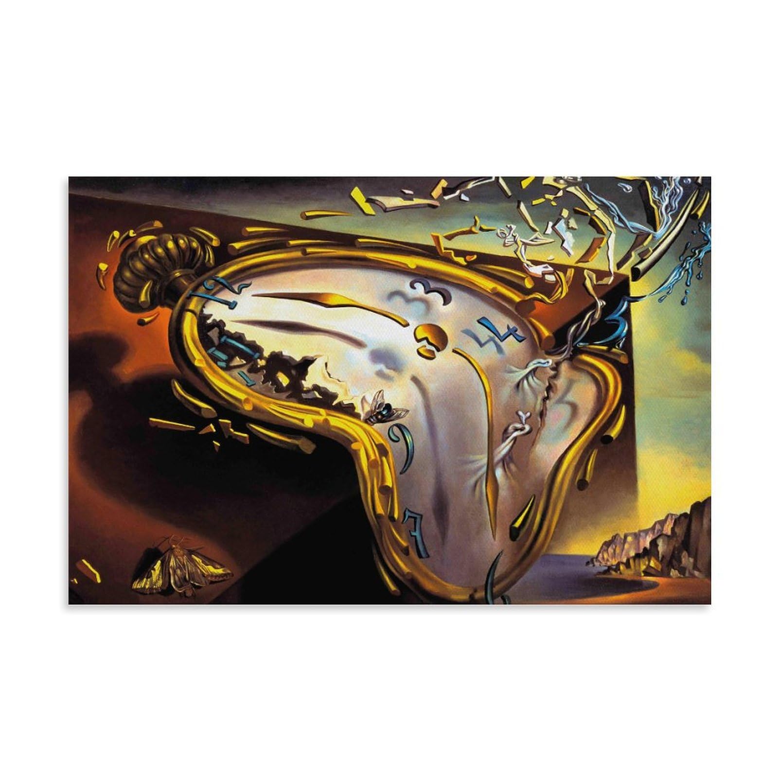 Amazon.com: FFYunXia Salvador Dali Wall Art Prints Surrealism - Clock ...