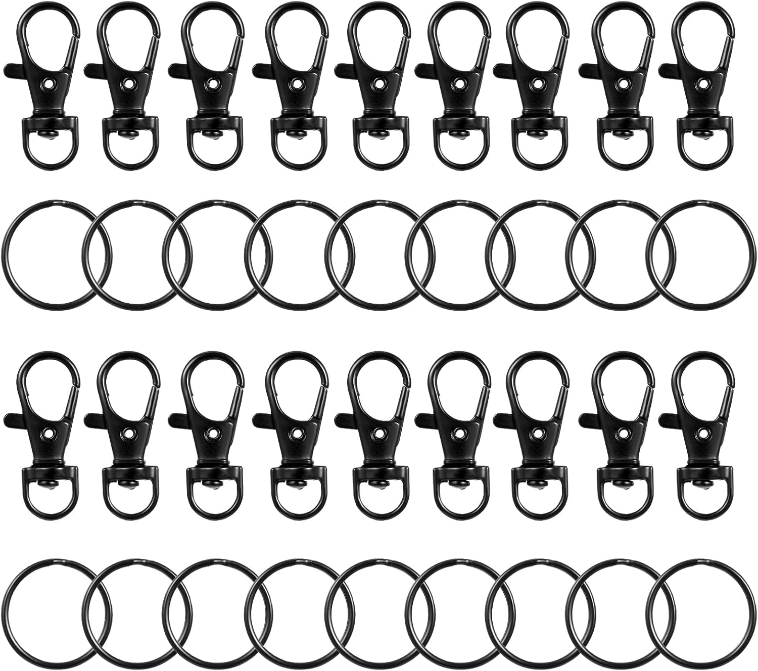 Amazon.com: 36 Pcs Keychain Hooks with Key Rings, Swivel Clasps Lanyard ...