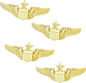 Amazon.com: 4-Pack Gold Wing Pilot Airplane Pin - Alloy Metal Clasp Pin ...
