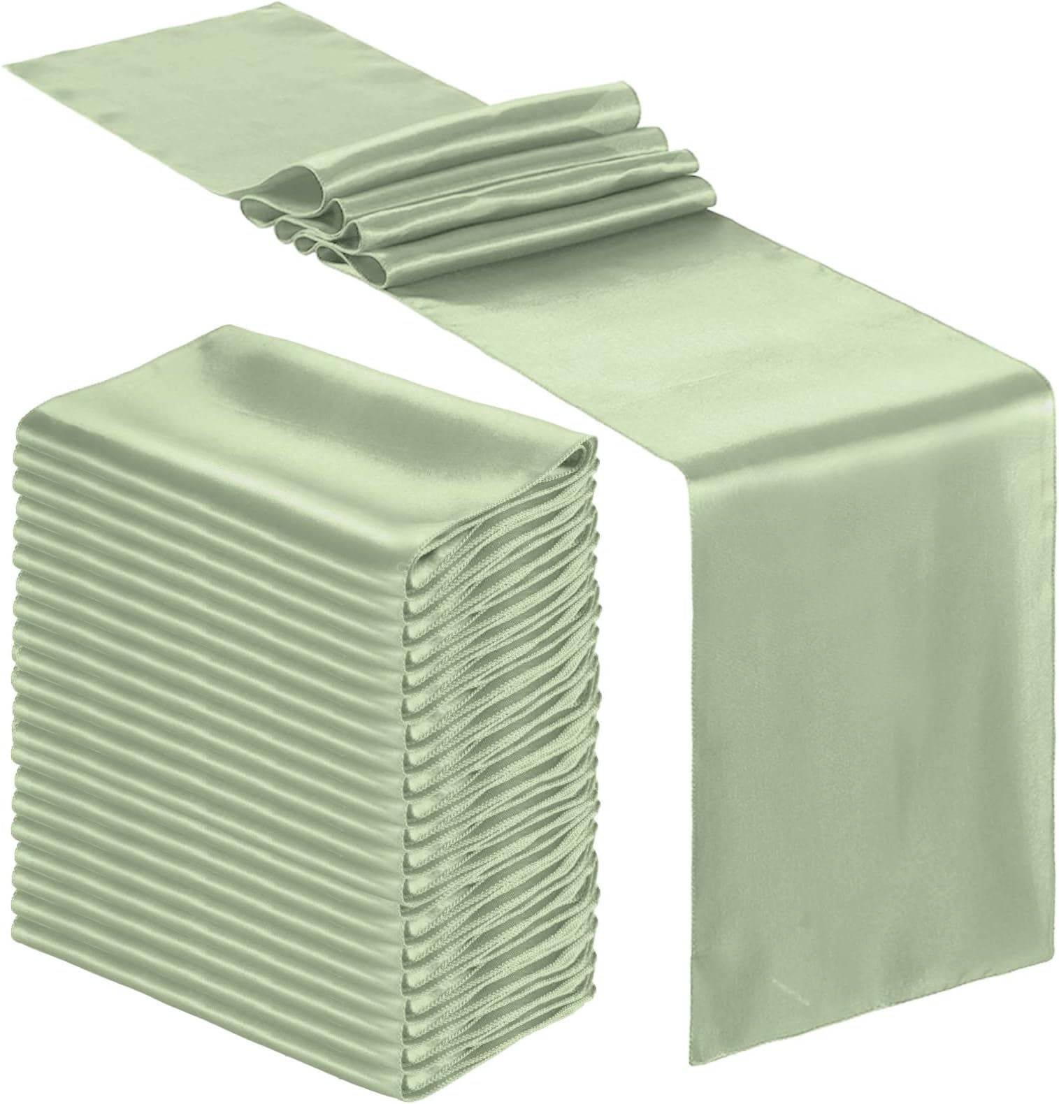 Amazon.com: 70 Pcs Sage Green Satin Chair Sashes and Sage Green Satin ...