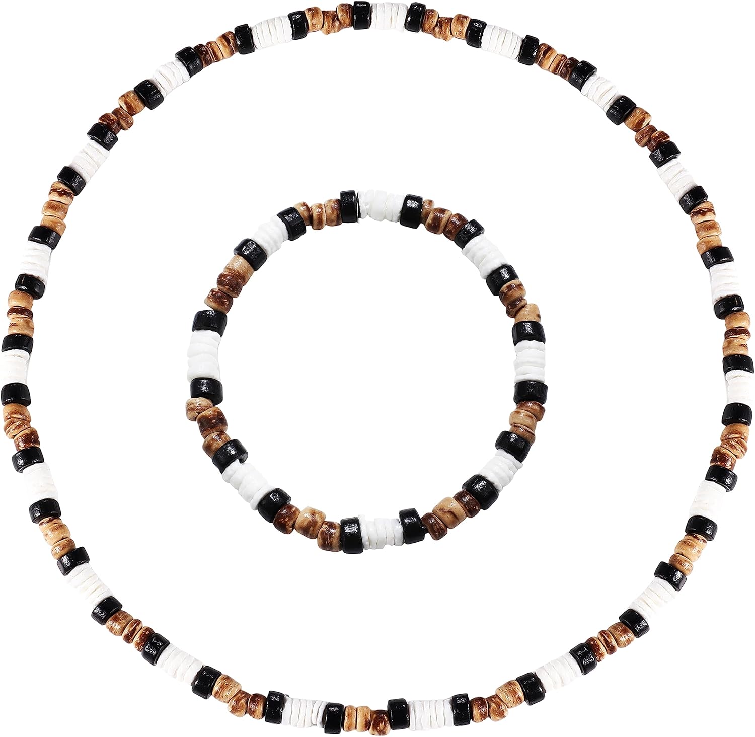 Amazon.com: LOYALLOOK Clam Chips Puka Shell Necklace Bracelts for Men ...