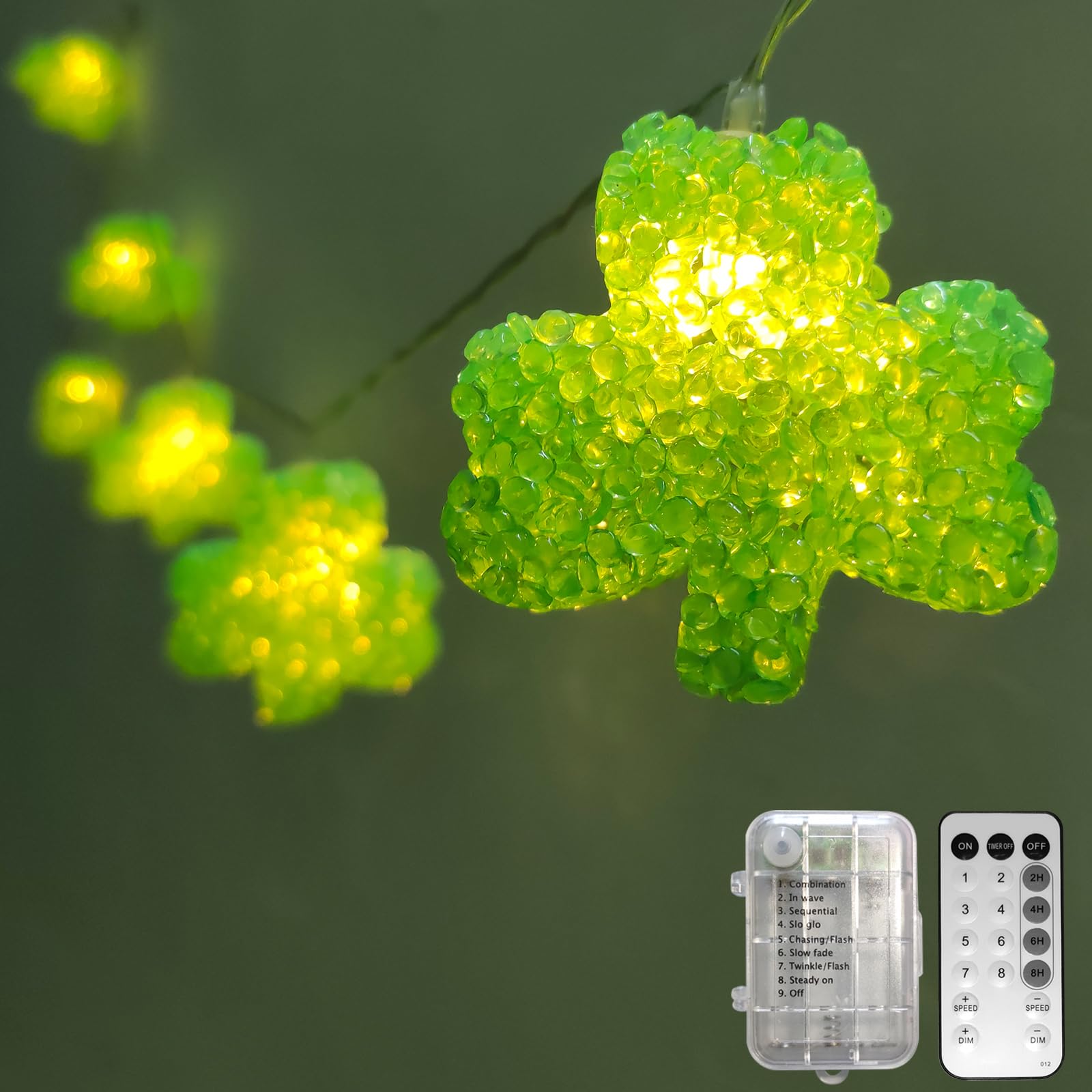 Amazon.com: St Patricks Day Lights 6.8Ft Green Shamrock String Lights ...