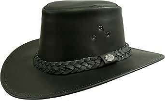 Kakadu Leather Hat Bushranger Slicker Hat | Clearance | Black and Brown ...