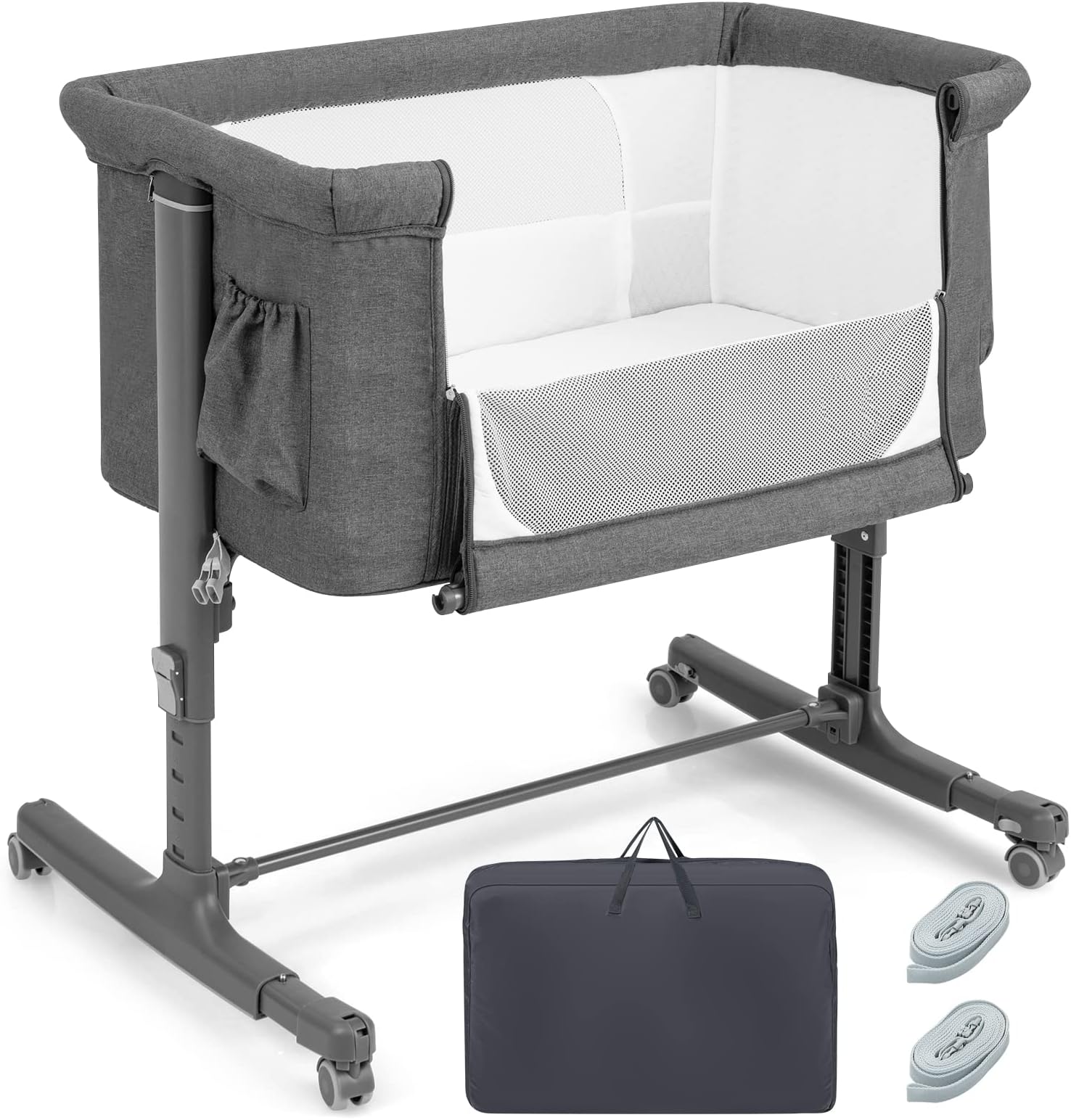 Amazon.com: HONEY JOY Baby Bassinet Bedside Sleeper, 3-in-1 Easy ...
