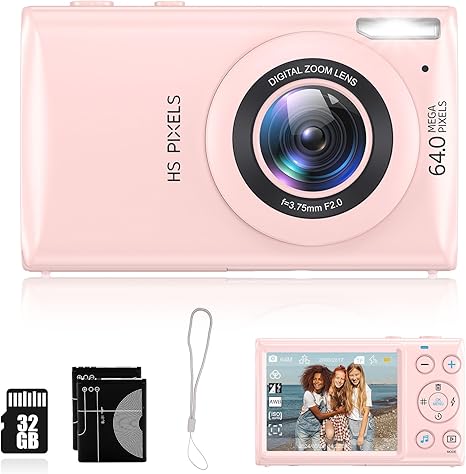 Amazon Canada: Digital Camera Pink, 4K Vlogging Camera, Vintage Camera ...