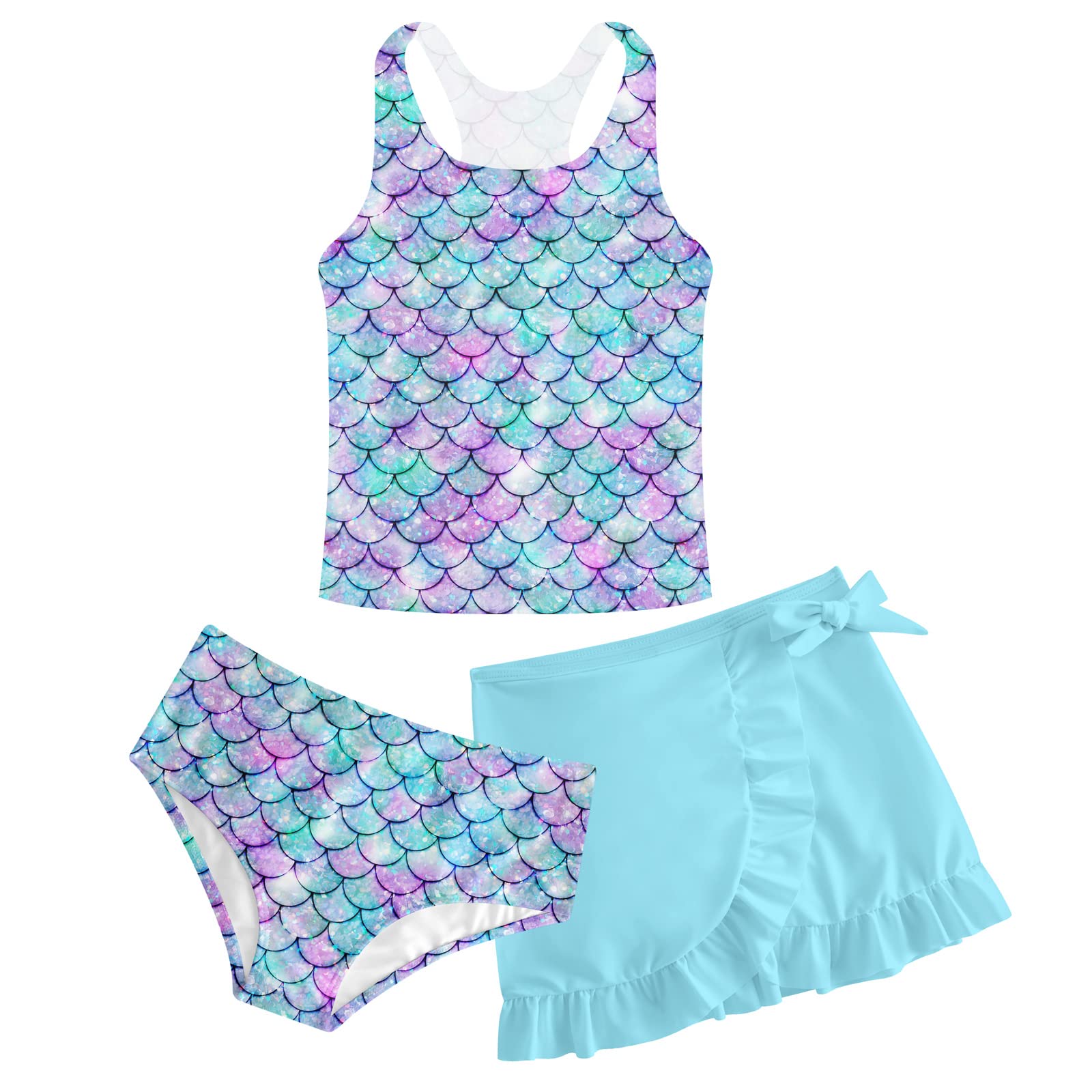 Snapklik.com : Little Girls Tankini Bathing Suit There Piece Mermaid ...