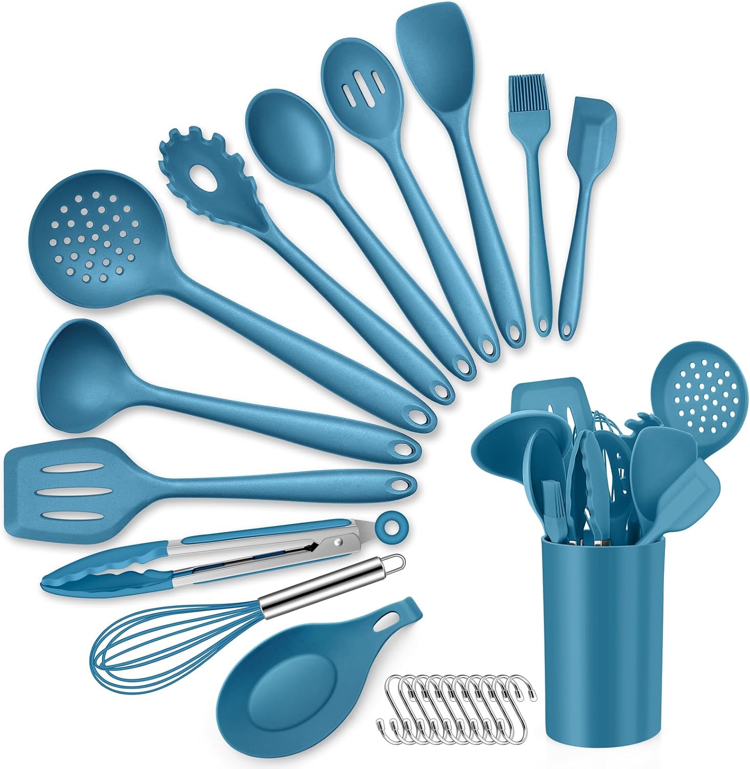 Kitchen Utensils Set, HaWare 13 Piece Silicone Cooking Utensils Set ...