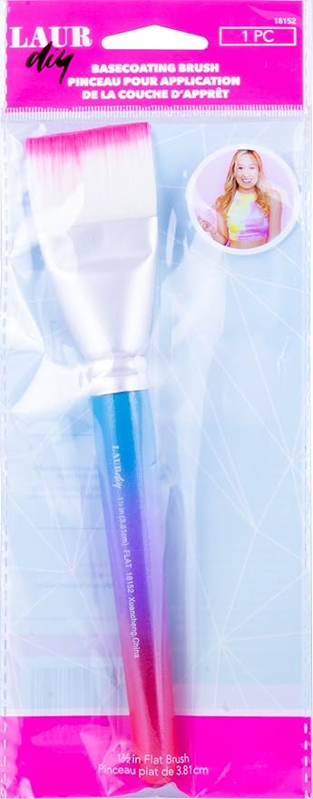 Amazon.com: LaurDIY Tool-1.5" Flat Basecoating Brush, Pink : Home & Kitchen