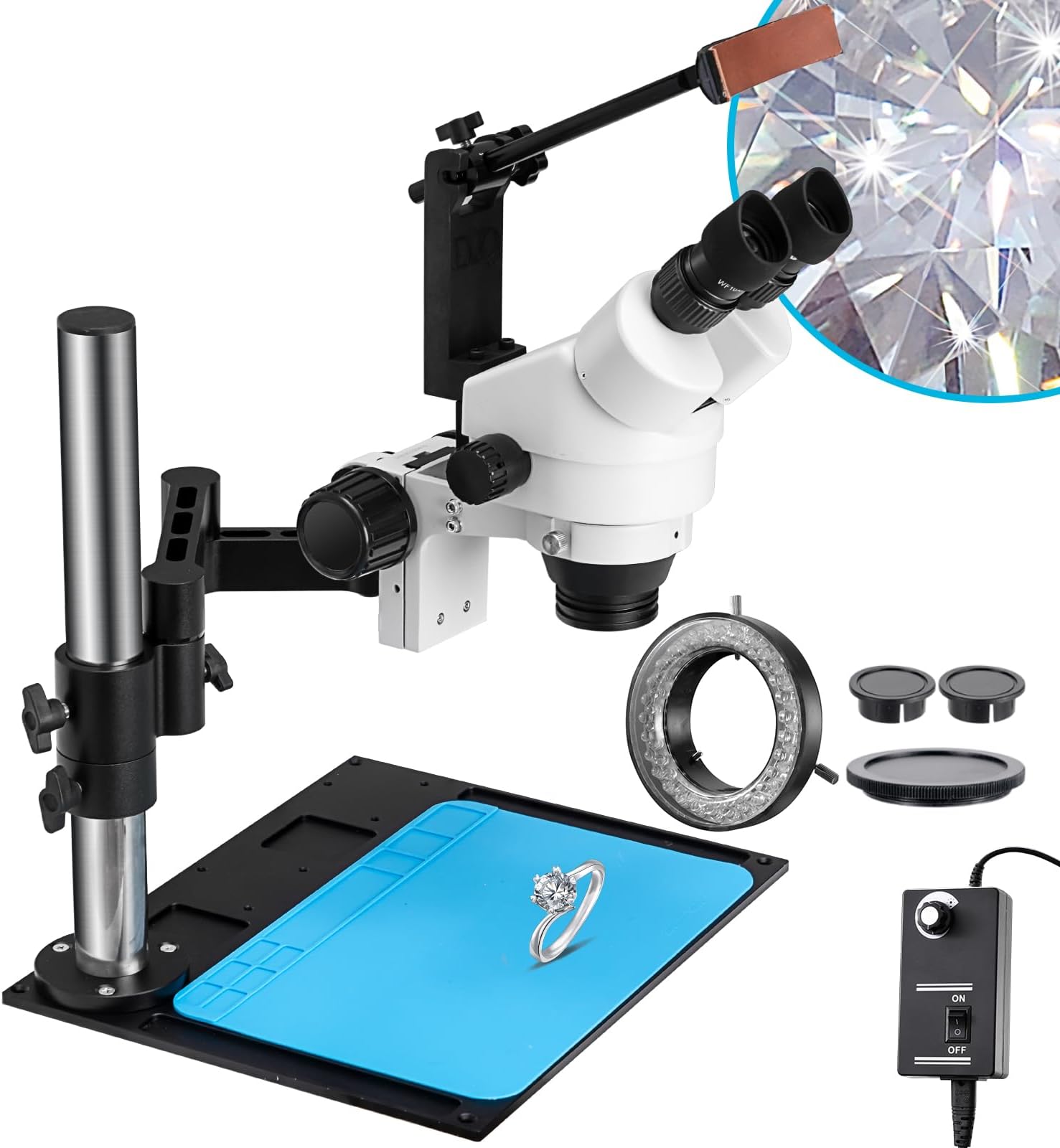Amazon.com : DZQ Stereo Microscope 7X-45X Magnification, Jewelry ...