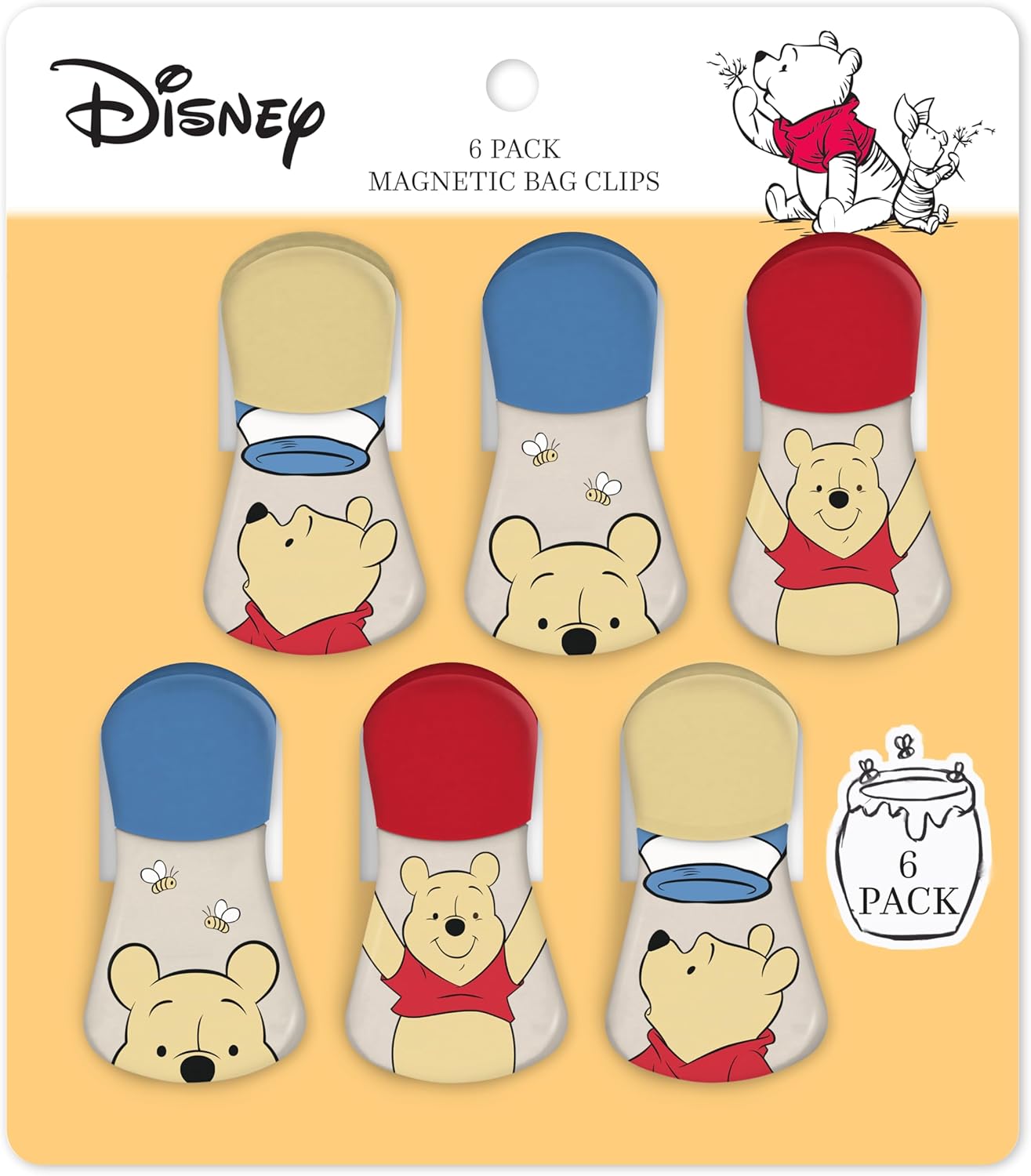 Amazon.com: Disney Magnetic Chip Clips – Set of 6 Bag Clips for Food ...