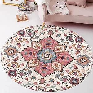 Amazon.com: Round Boho Bedroom Small Rug 2ft Washable Chic Area Rugs ...