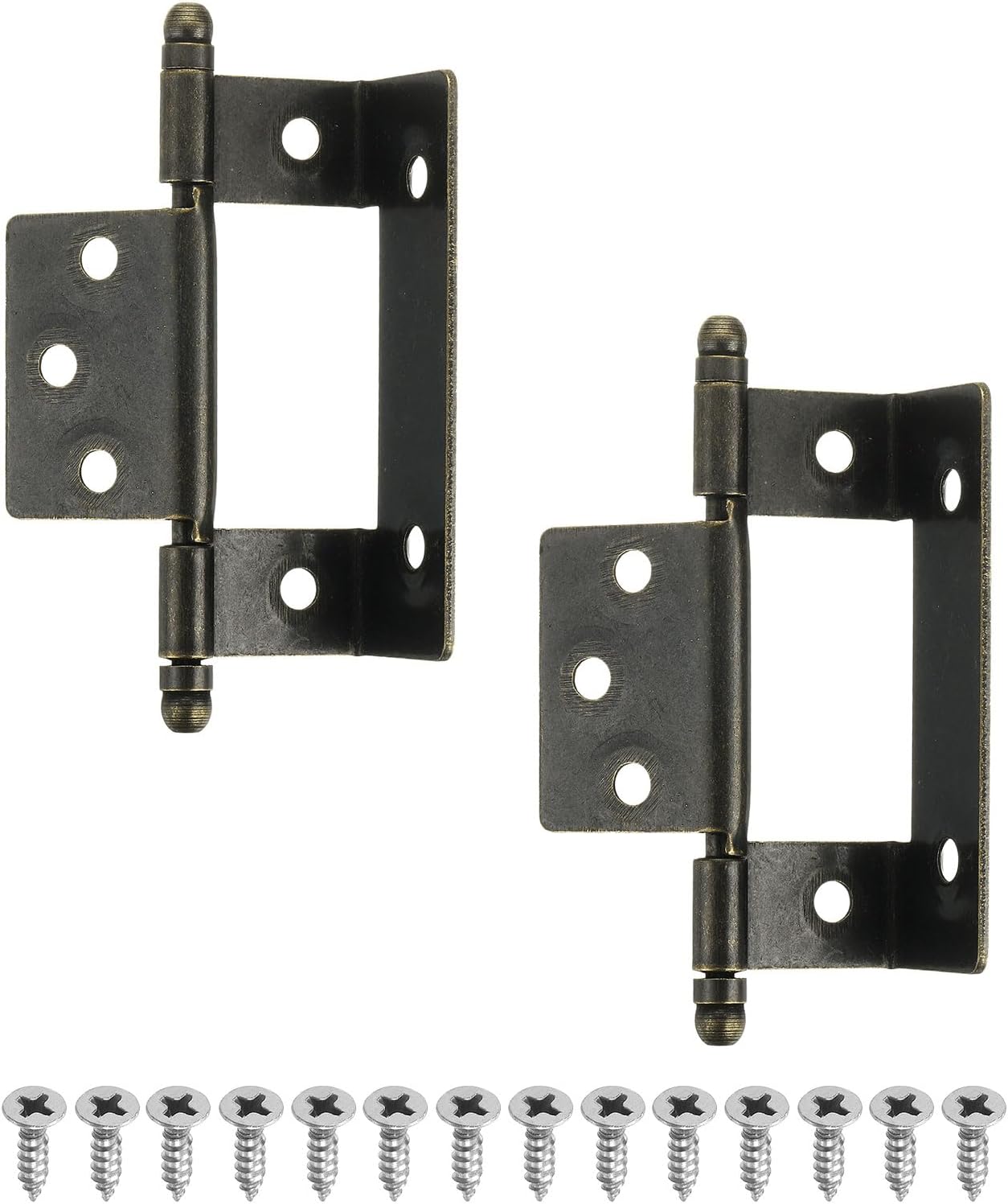 uxcell 2Pcs Cabinet Hinges Full Inset, 3.4x0.8Inch Partial Wrap Long ...
