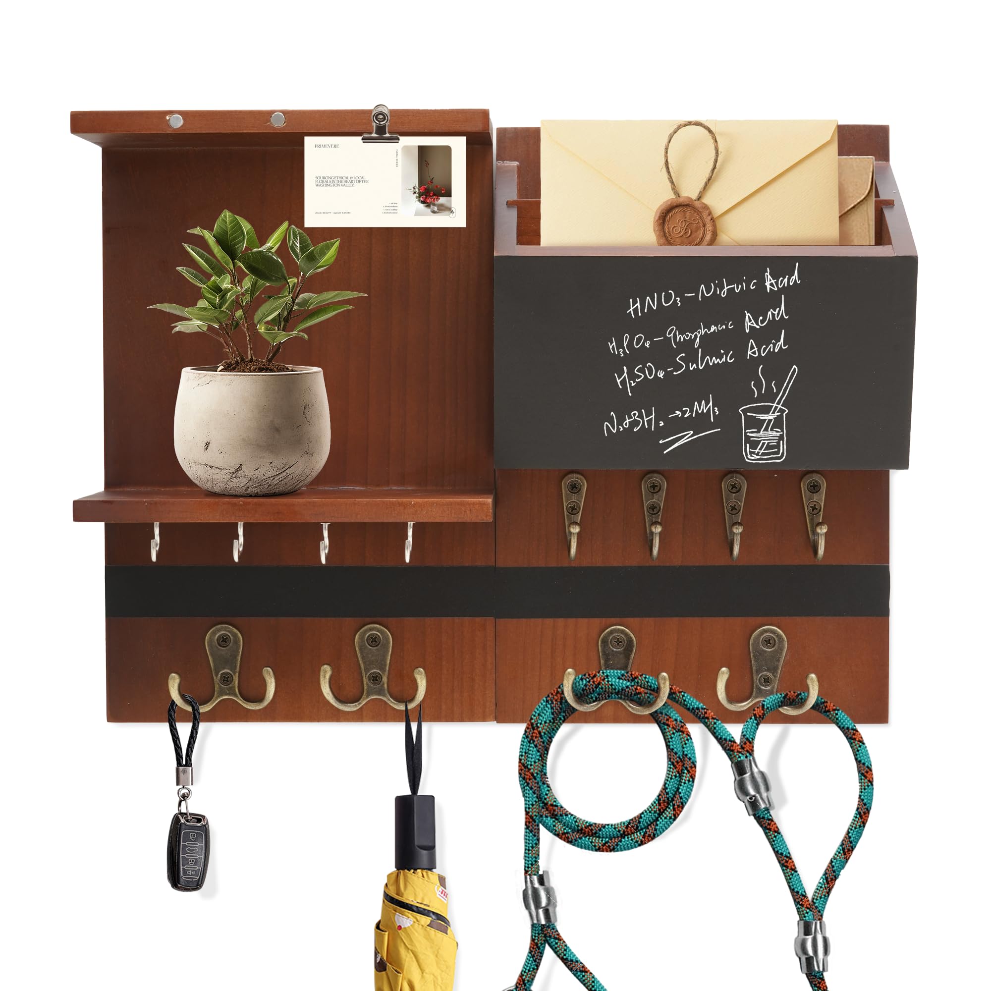 Amazon.com: Key and Mail Holder for Wall Mount Rustic Detachable Mail ...