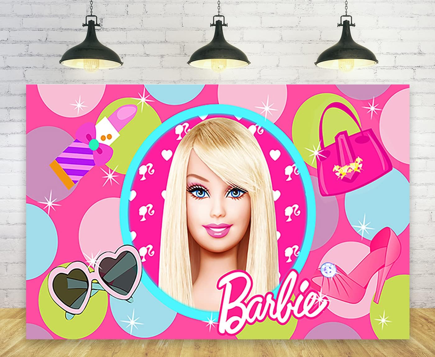 Amazon.com : Pink Backdrops for Barbie Birthday Party Decorations ...