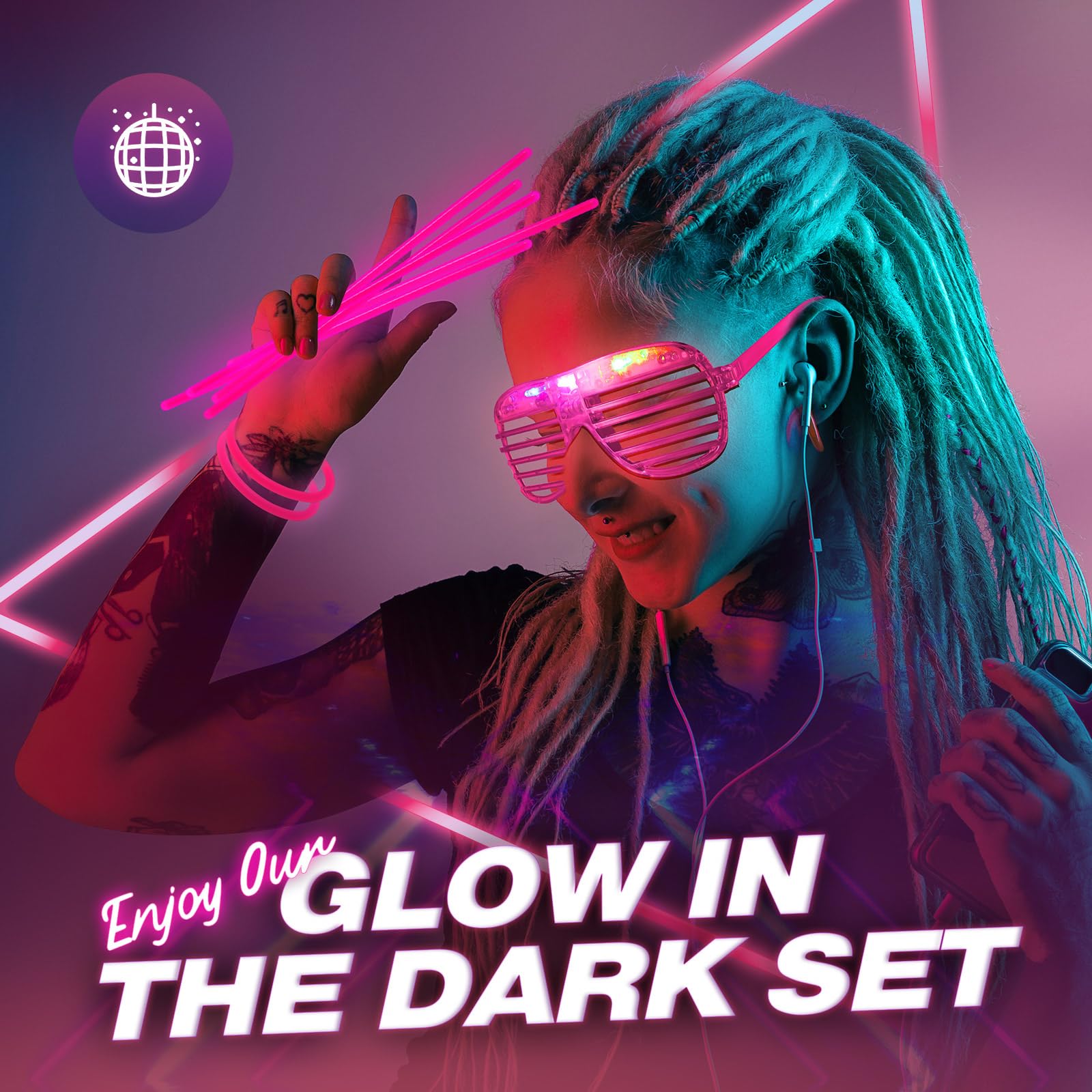 Glimin 165 Pcs Glow In The Dark Party Supplies 150 Pcs Glow Sticks ...