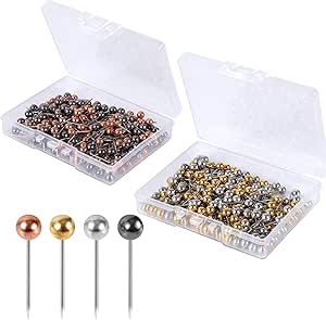 400 Pcs Map Pins, Colorful Round Push Pins Small Round Head Push Pins ...