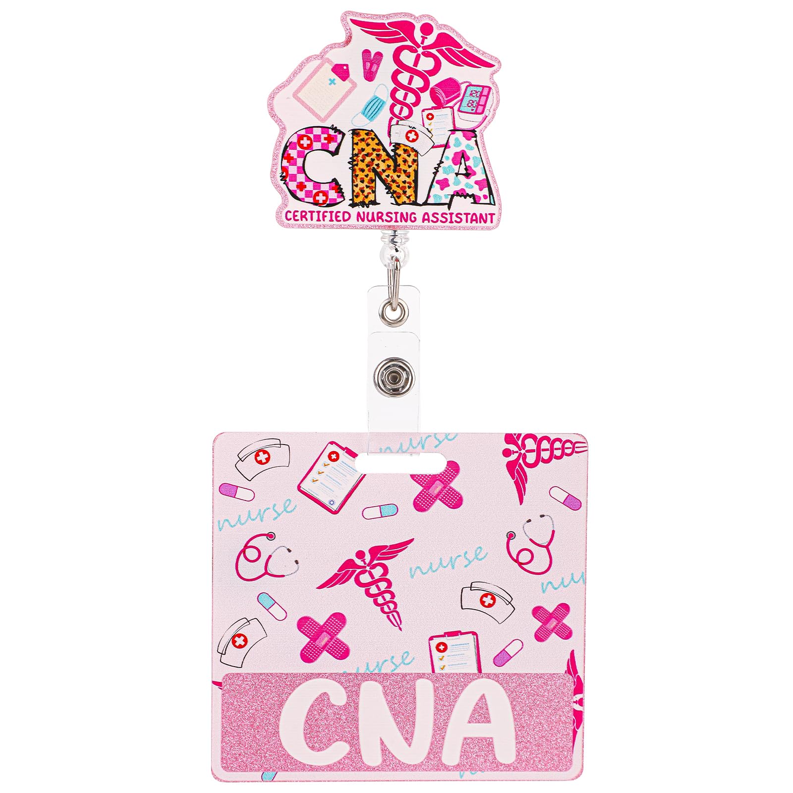 Amazon.com : CNA Badge Reel Retractable & ID Badge Buddy, CNA Badge ...