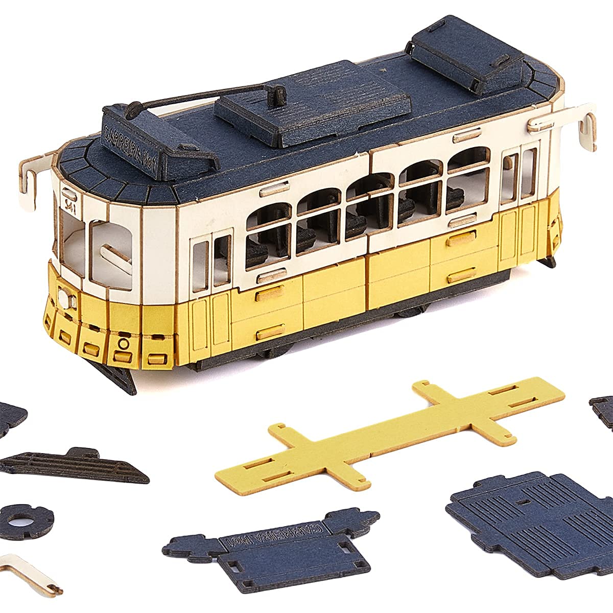 Snapklik.com : 3D Paper Puzzle, 3 Assorted Trams, 3D Cardboard Model ...