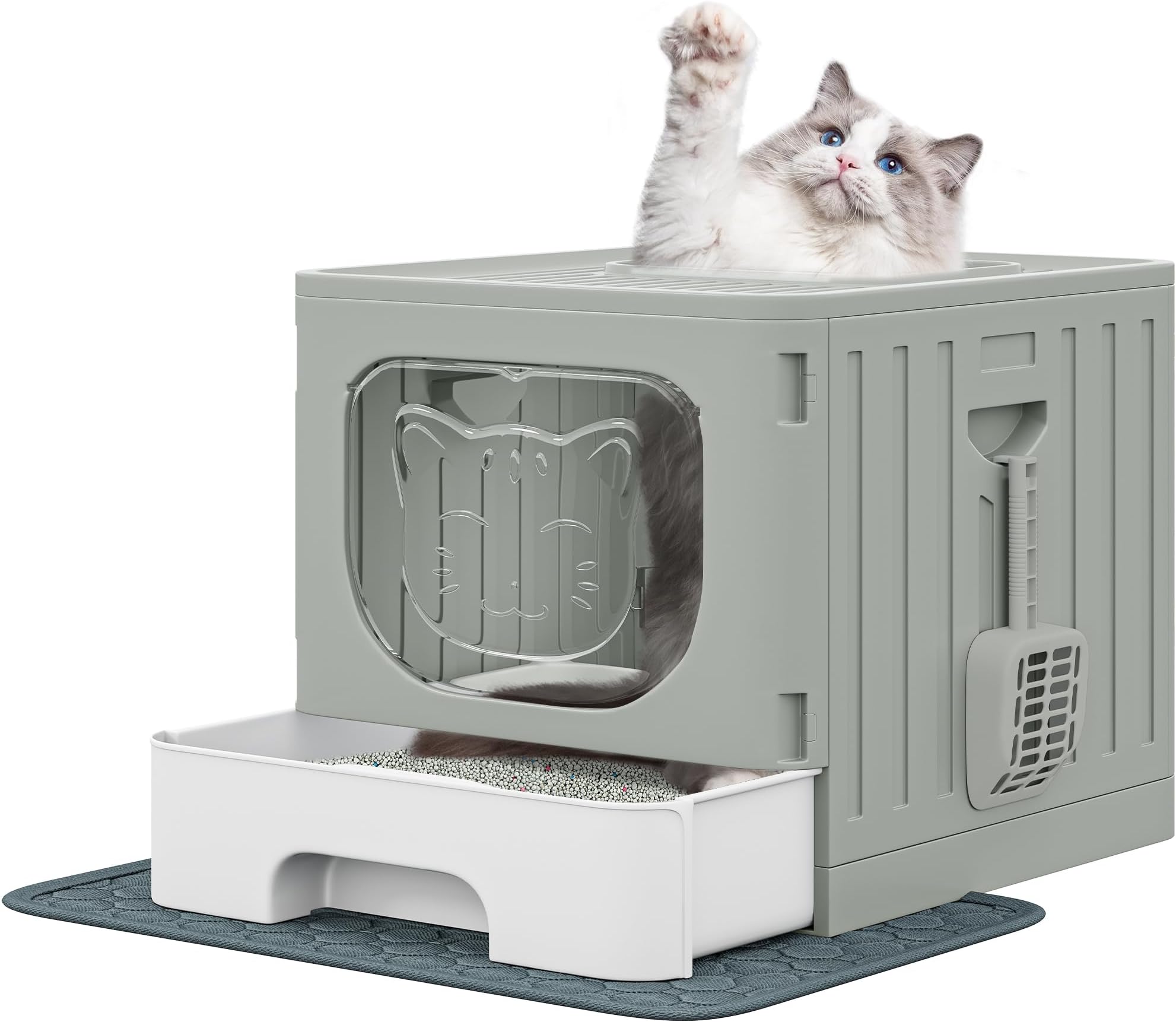 YITAHOME Katzenklo mit Deckel, große geschlossene Katzentoilette ...