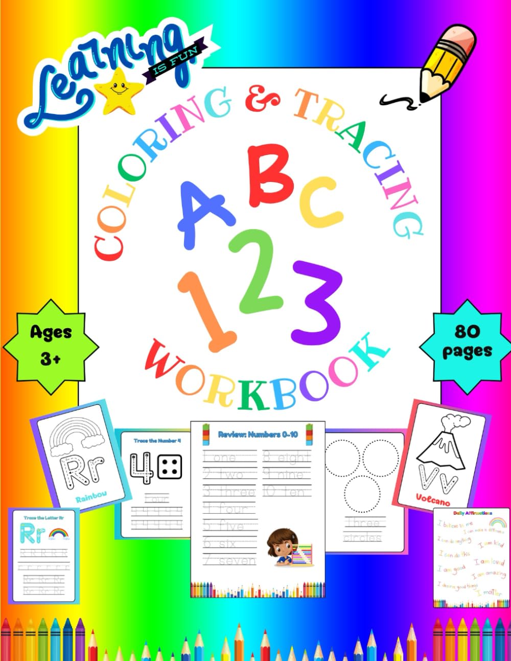 ABC 123 Coloring Book & Tracing Workbook: Educational Workbook for ...