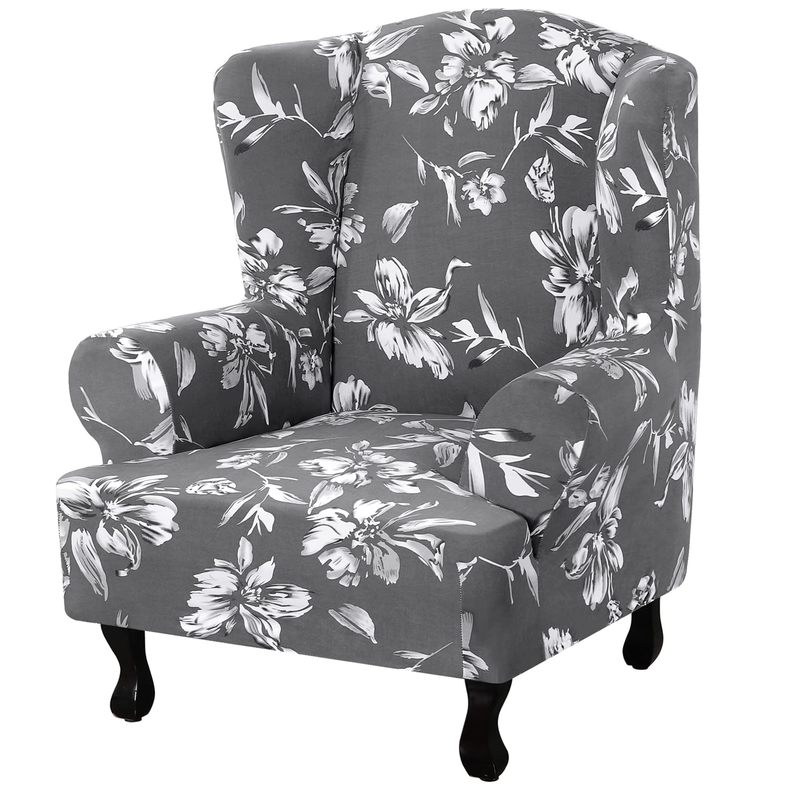 Amazon.com: GAMUKAI Floral Printed Wingback Chair Slipcover Wing Chair ...