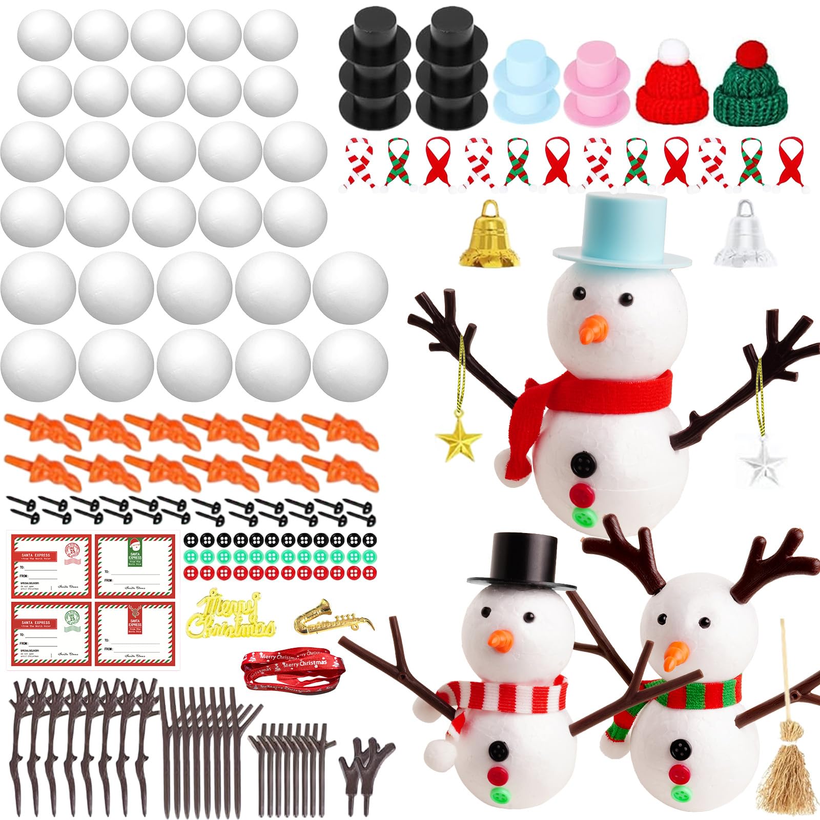 Amazon.com: MZfowsen 12Pack Snowman Crafts Kits for Kids, Arts and ...