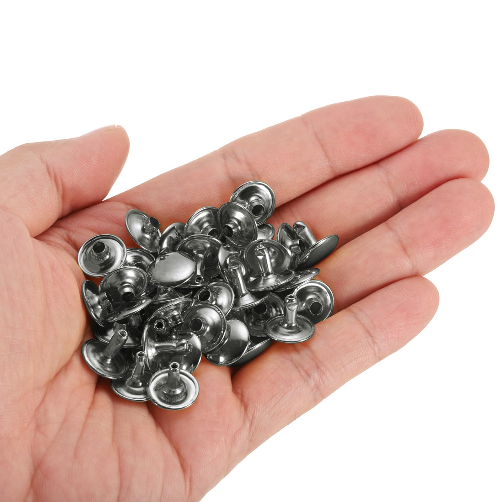 Snapklik.com : 60 Sets Double Cap Leather Rivets, 12x10mm Round Cap ...