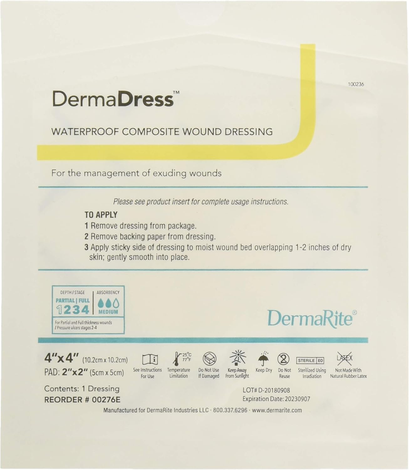 Amazon.com: Dermarite Industries Derma Dress Pad, 4x4 (2x2), 10 Count