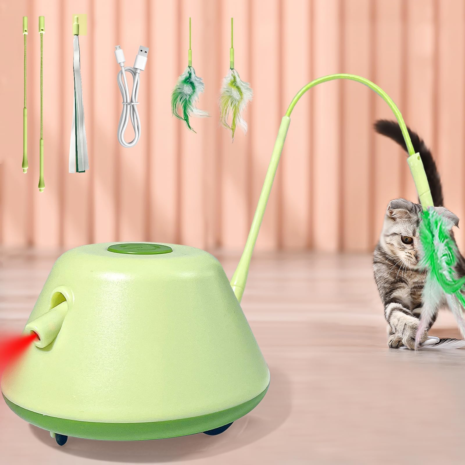 SUNFATT Cat Toys for Indoor Cats,Interactive Cat Toy,USB Rechargeable ...